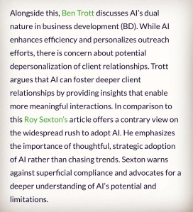 “Thoughtful, strategic adoption of AI rather than chasing trends.” The ...